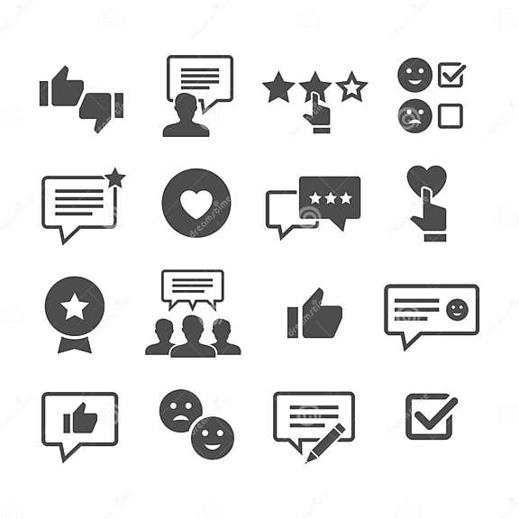 Customer Reviews Vector Icon Set Stock Vector - Illustration of ...