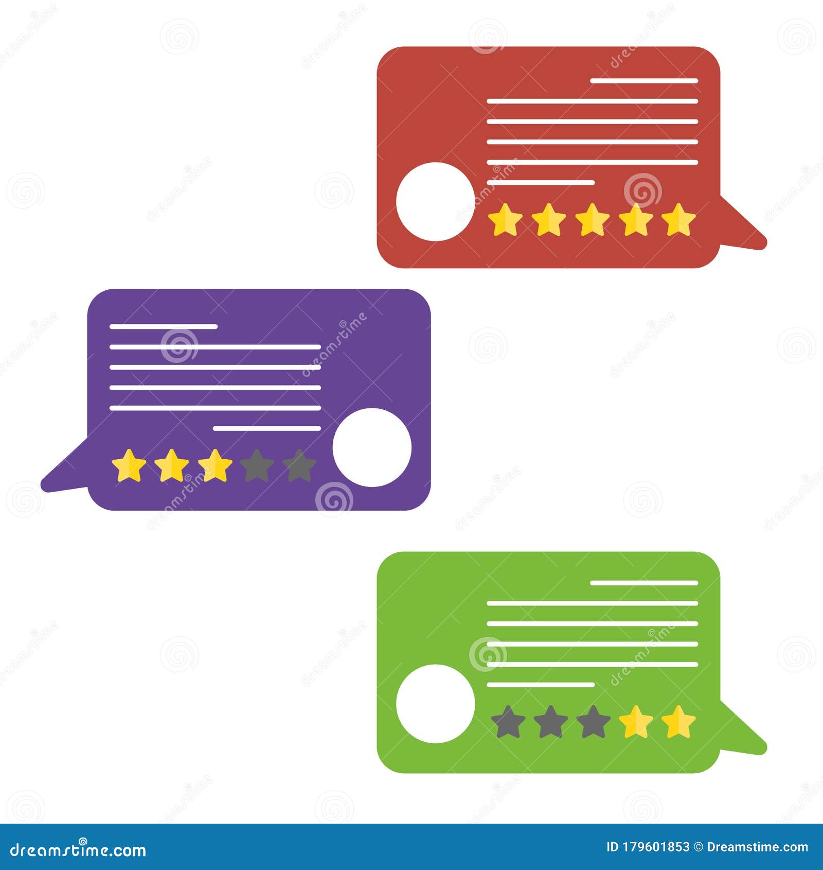 Review Rating Bubble Speeches Stock Vector - Illustration of concept ...
