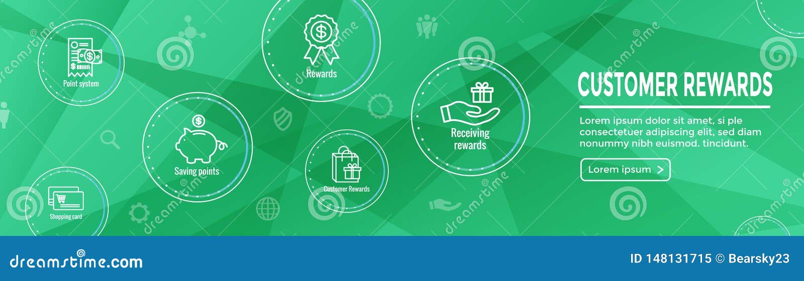 Customer Rewards Icon Set and Web Header Banner Design Stock Vector ...