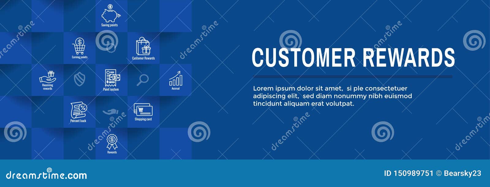 Customer Rewards Icon Set and Web Header Banner Design Stock Vector ...