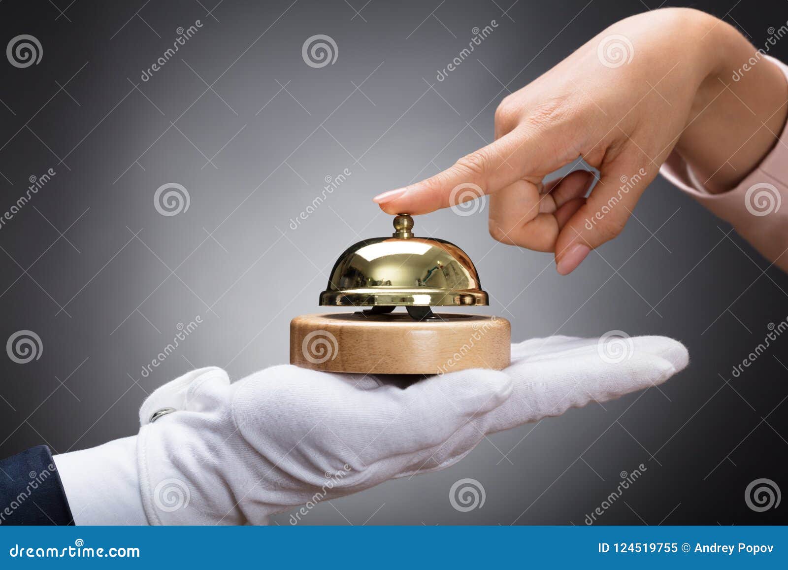 Customer Ringing Service Bell Held by Customer Stock Image - Image of ...