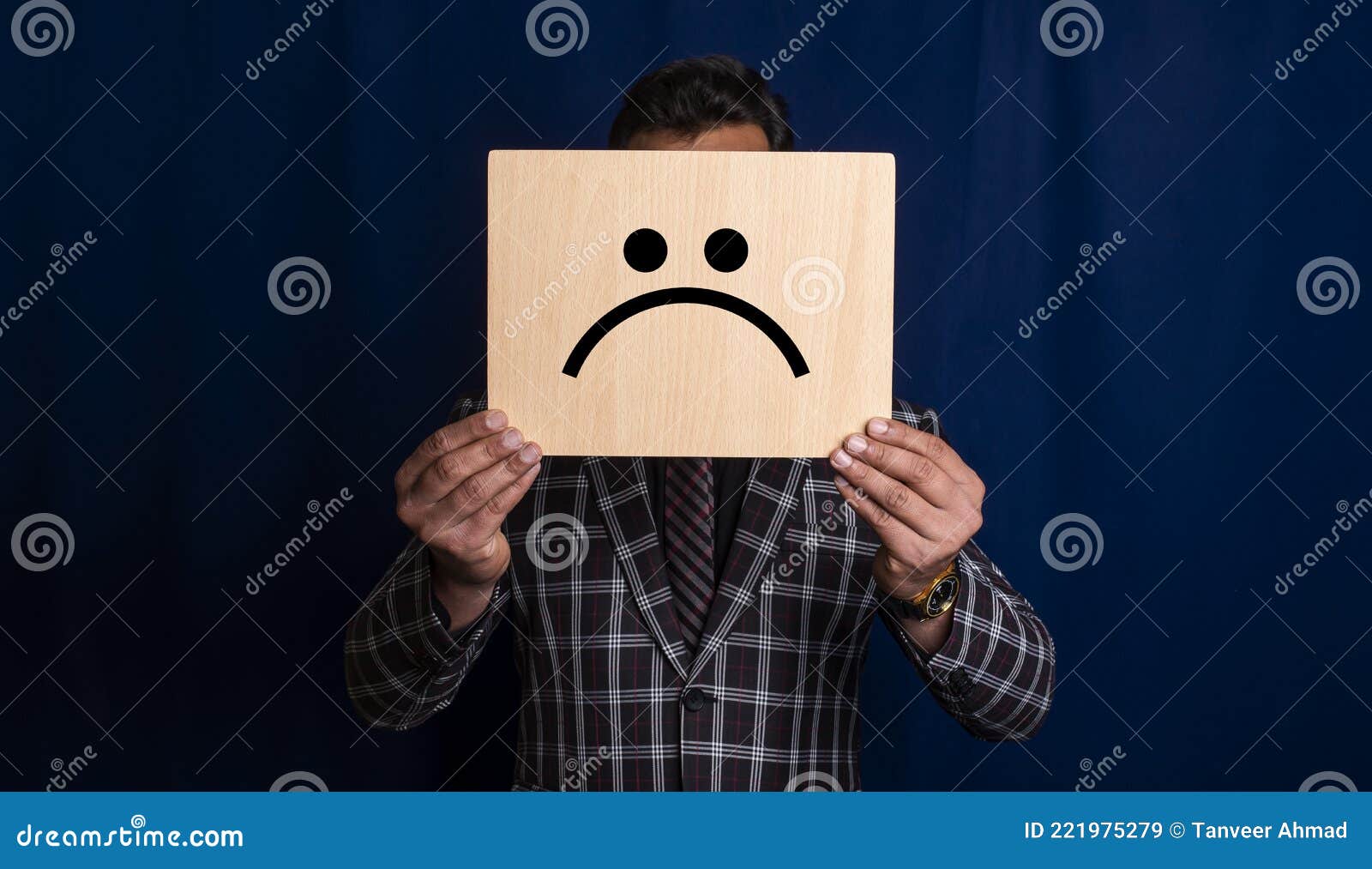 Customer with Sad Face Icon - Bad Service Concept Stock Image - Image ...