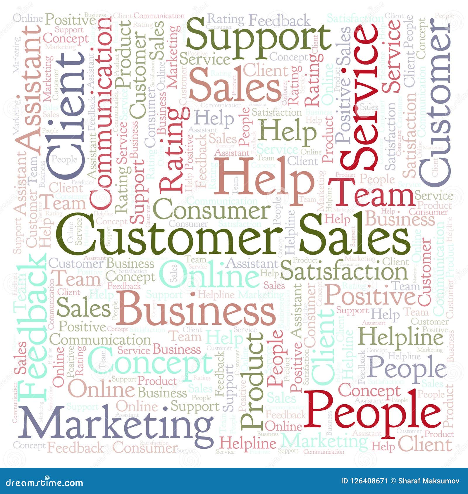 Customer Sales word cloud. stock illustration. Illustration of team ...