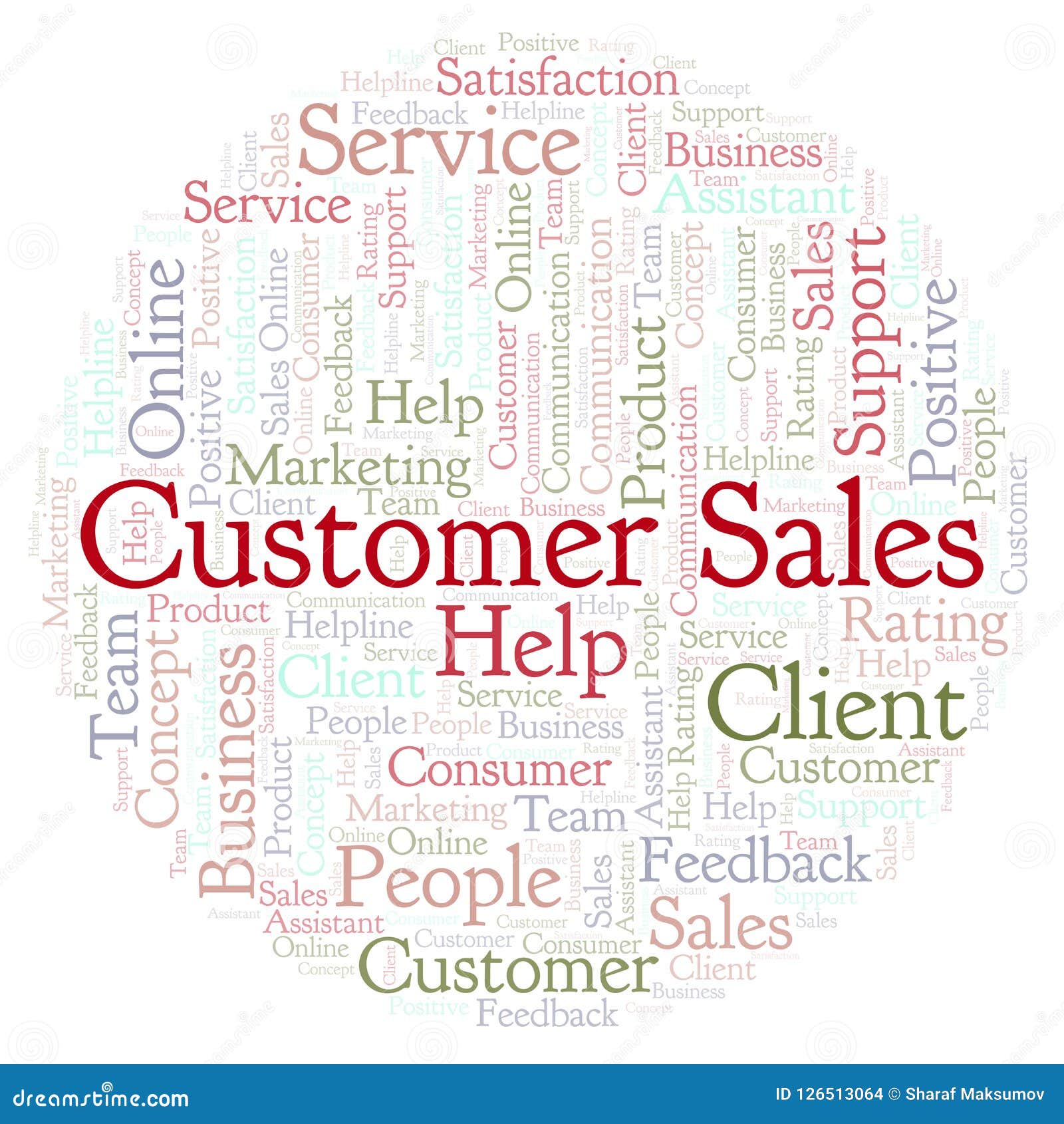 Customer Sales word cloud. stock illustration. Illustration of business ...