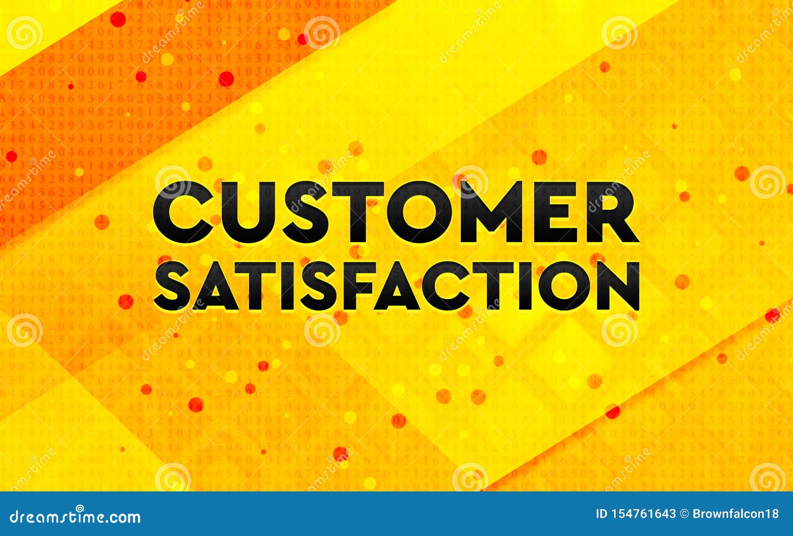 Customer Satisfaction Abstract Digital Banner Yellow Background Stock ...