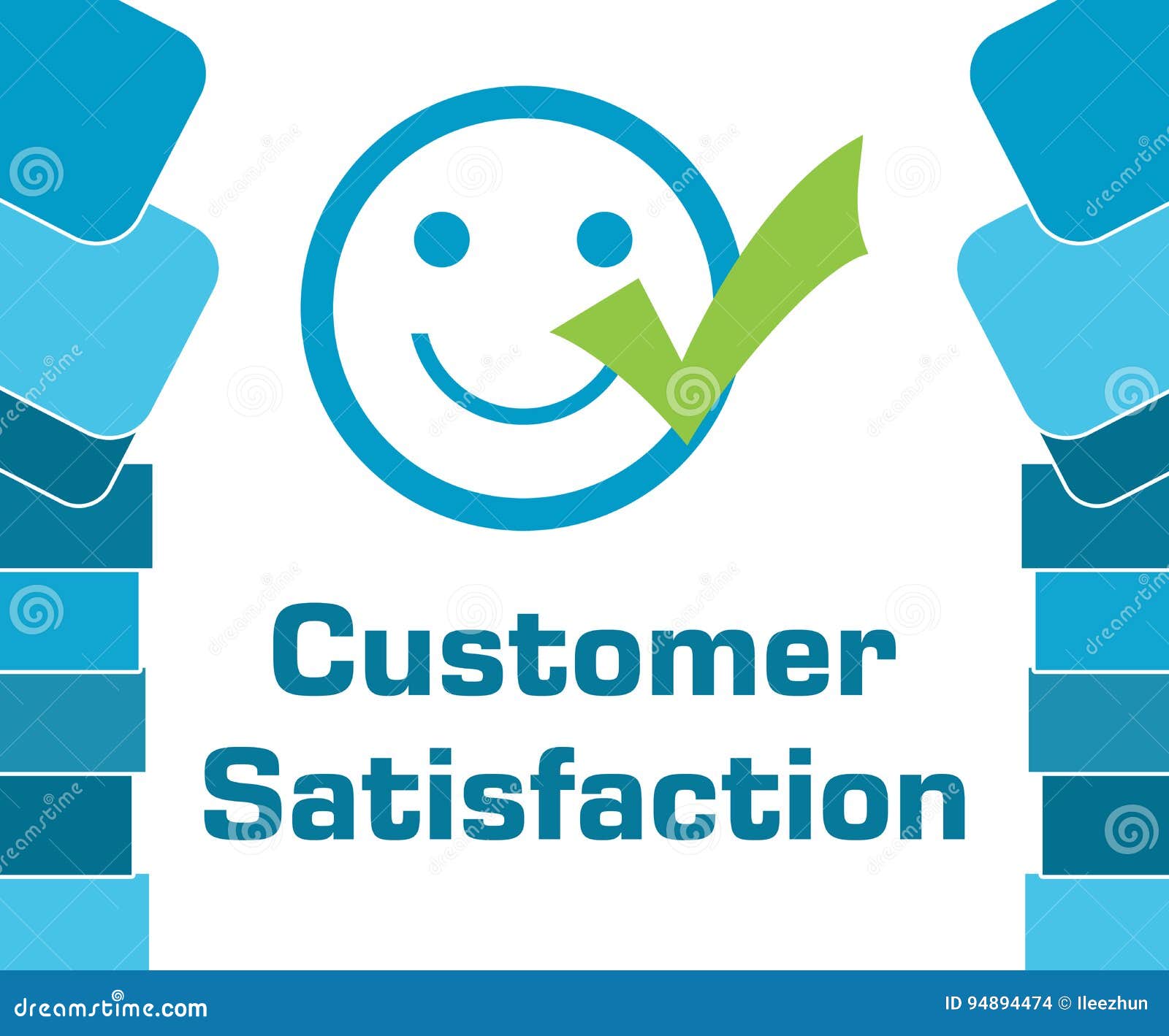 Customer Satisfaction Blue Abstract Shapes Square Stock Illustration ...