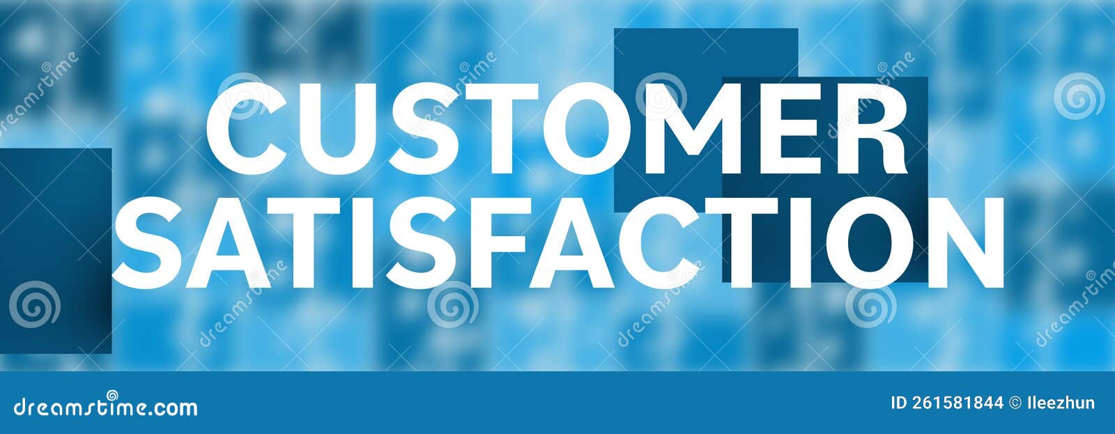 Customer Satisfaction Blue Blur Background Boxes Text Horizontal Stock ...