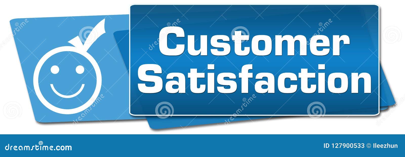 Customer Satisfaction Blue Side Squares Stock Illustration ...