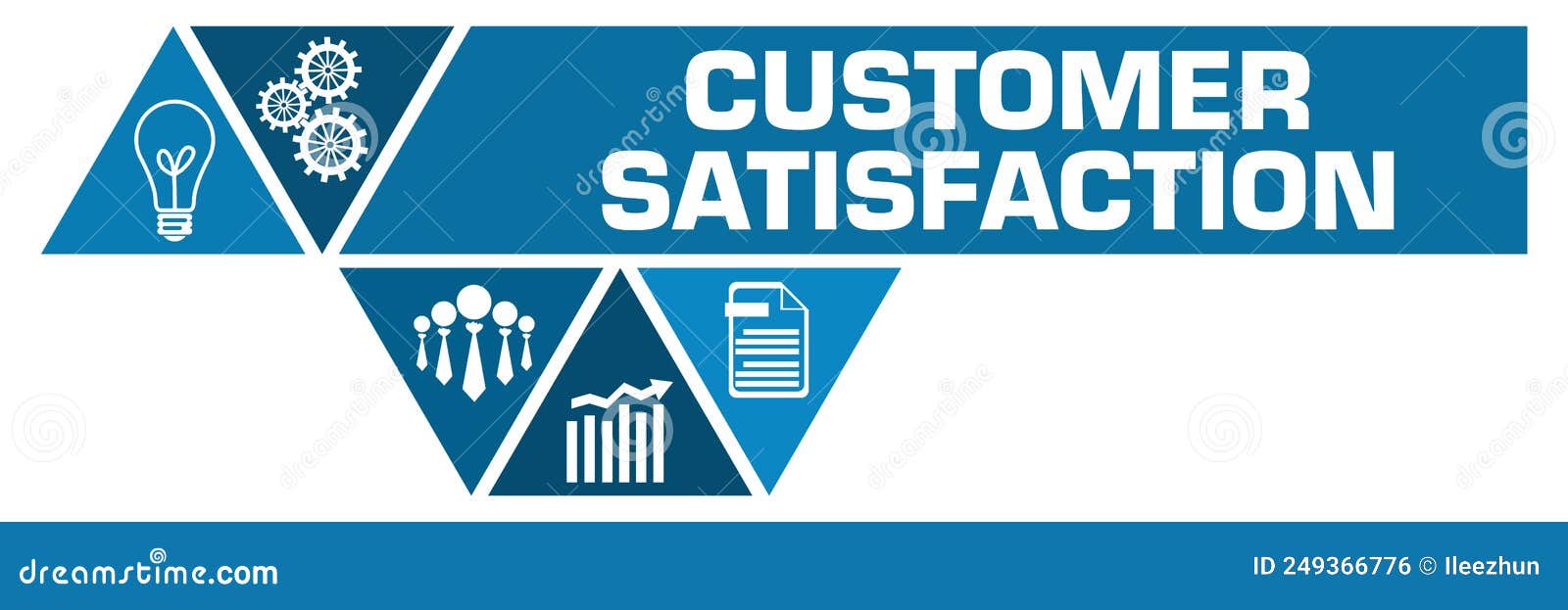 Customer Satisfaction Blue Triangle Polygon Horizontal Stock ...
