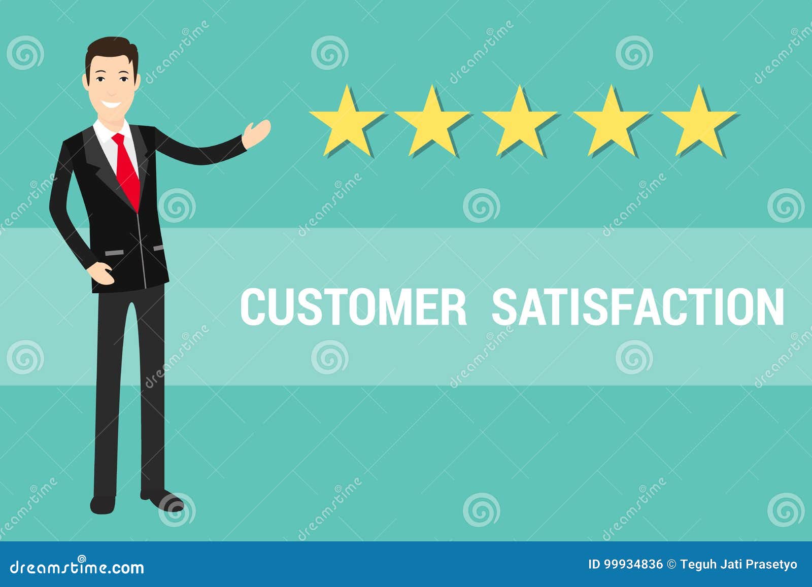 Customer Satisfaction with Businessman and Star Rating Stock ...
