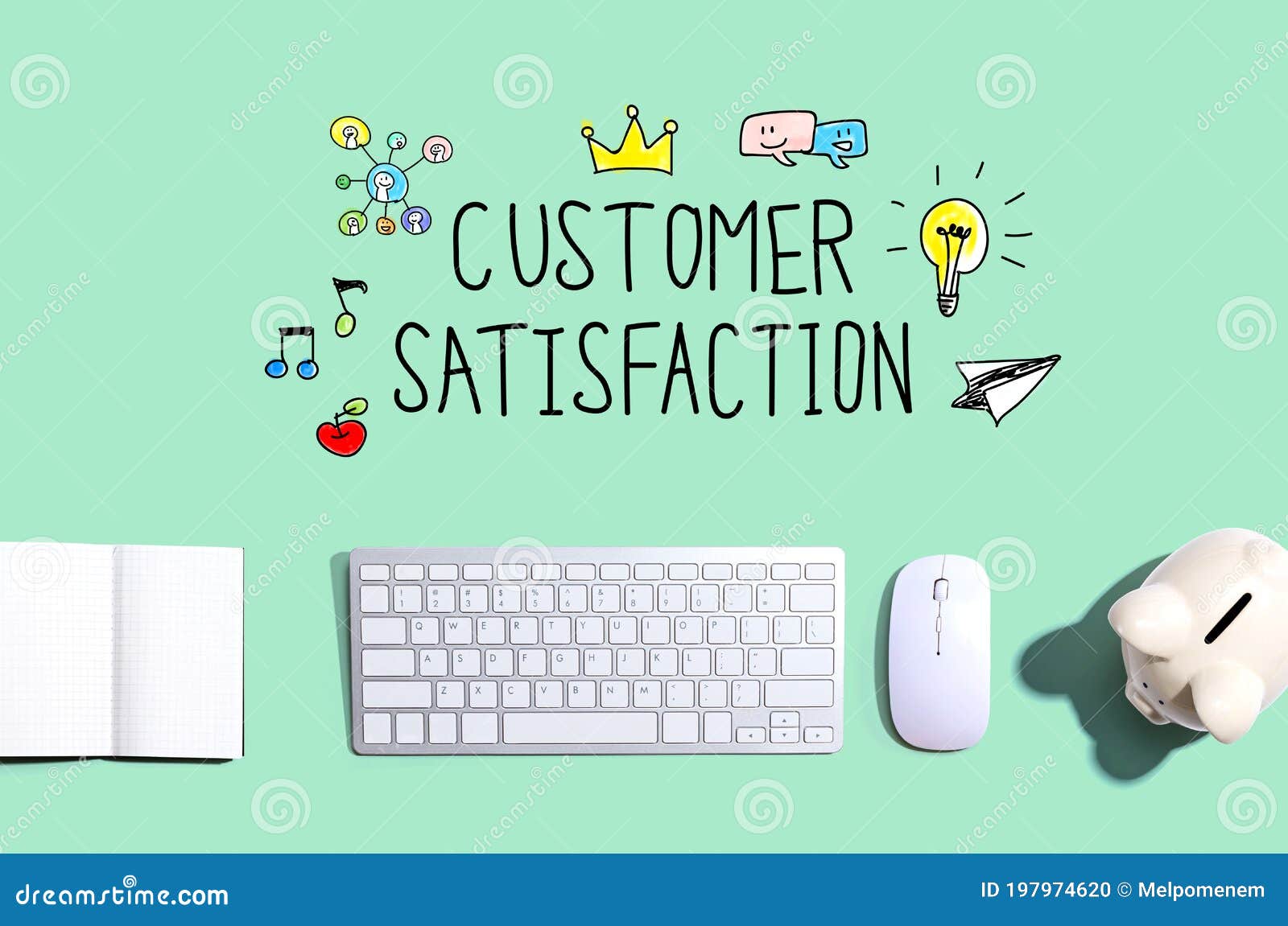 Customer Satisfaction with a Computer Keyboard Stock Illustration ...