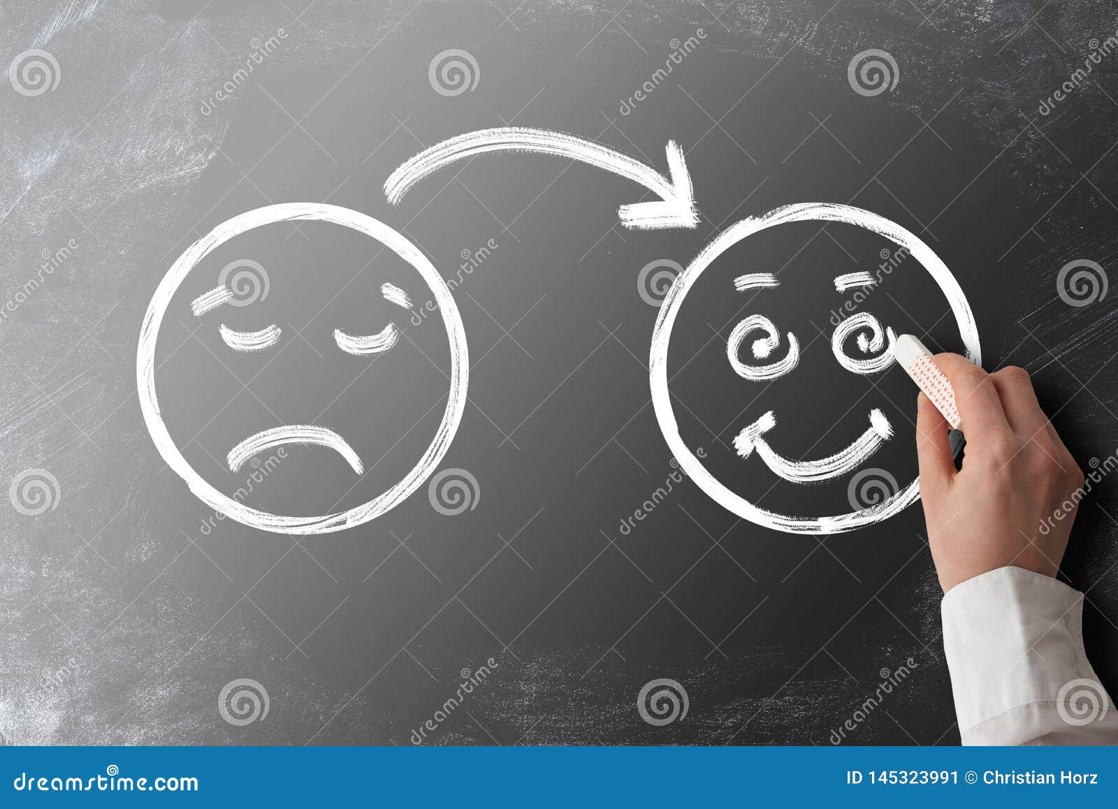 Customer Satisfaction Concept with Chalk Drawing on Blackboard Stock ...