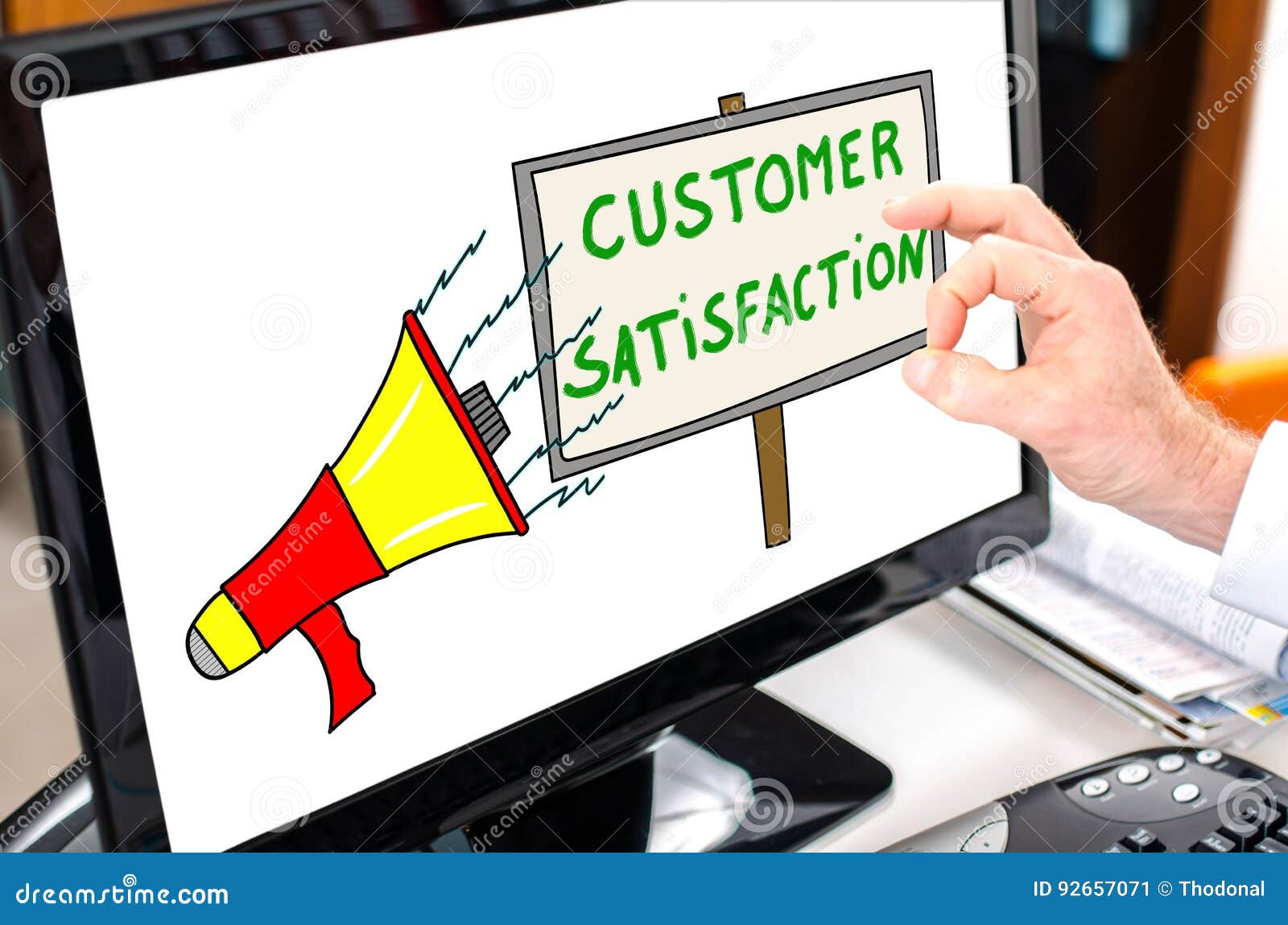 Customer Satisfaction Concept on a Computer Monitor Stock Image - Image ...