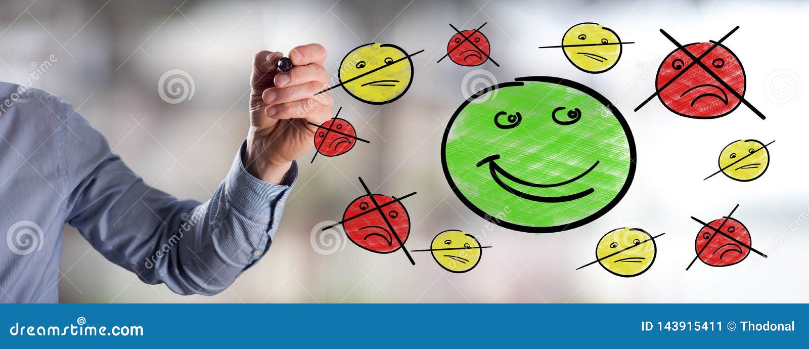 Customer Satisfaction Concept Drawn by a Man Stock Image - Image of ...
