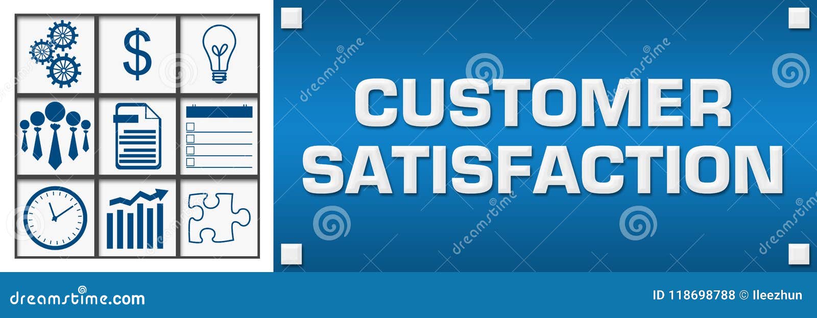 Customer Satisfaction Business Symbols Grid Left Stock Illustration ...
