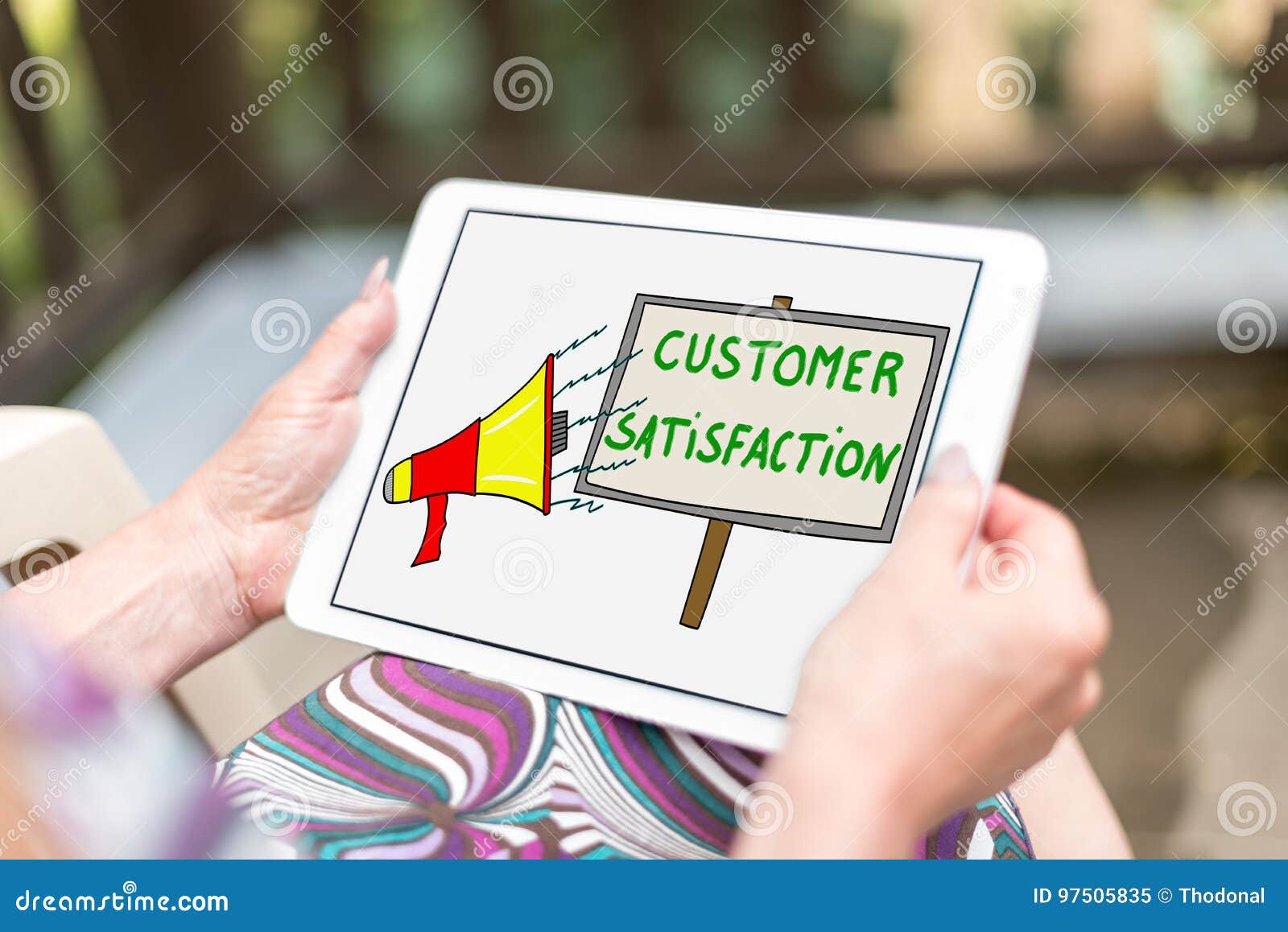 Customer Satisfaction Concept on a Tablet Stock Image - Image of ...