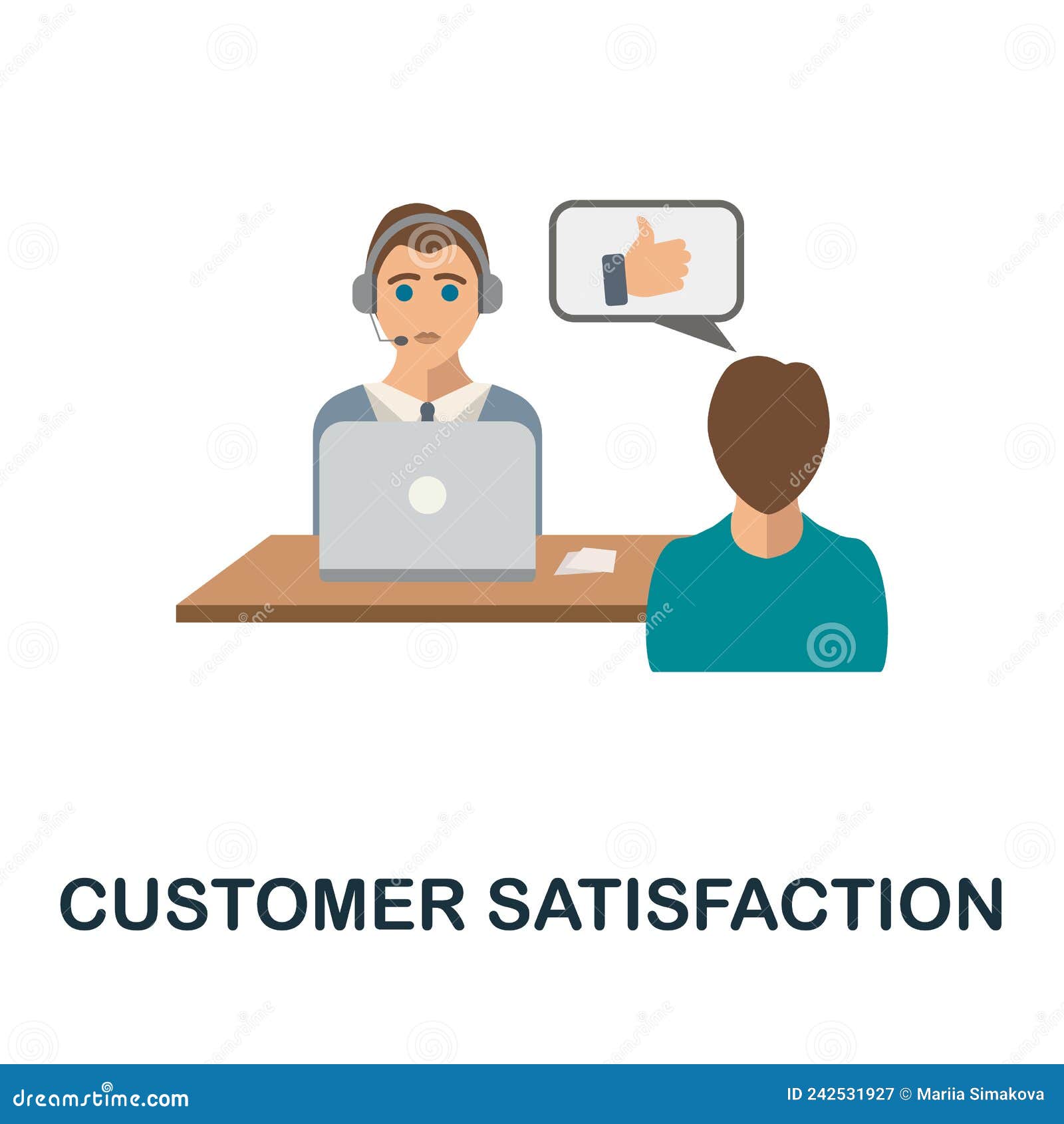 Customer Satisfaction Flat Icon. Colored Element Sign from Market ...