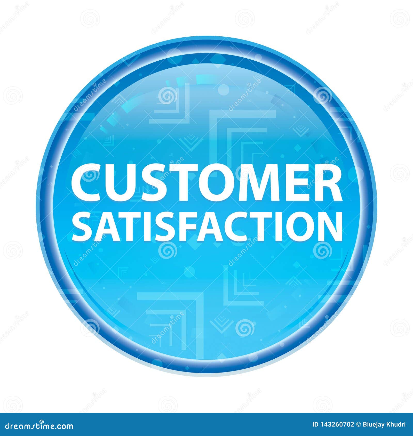 Customer Satisfaction Floral Blue Round Button Stock Illustration ...