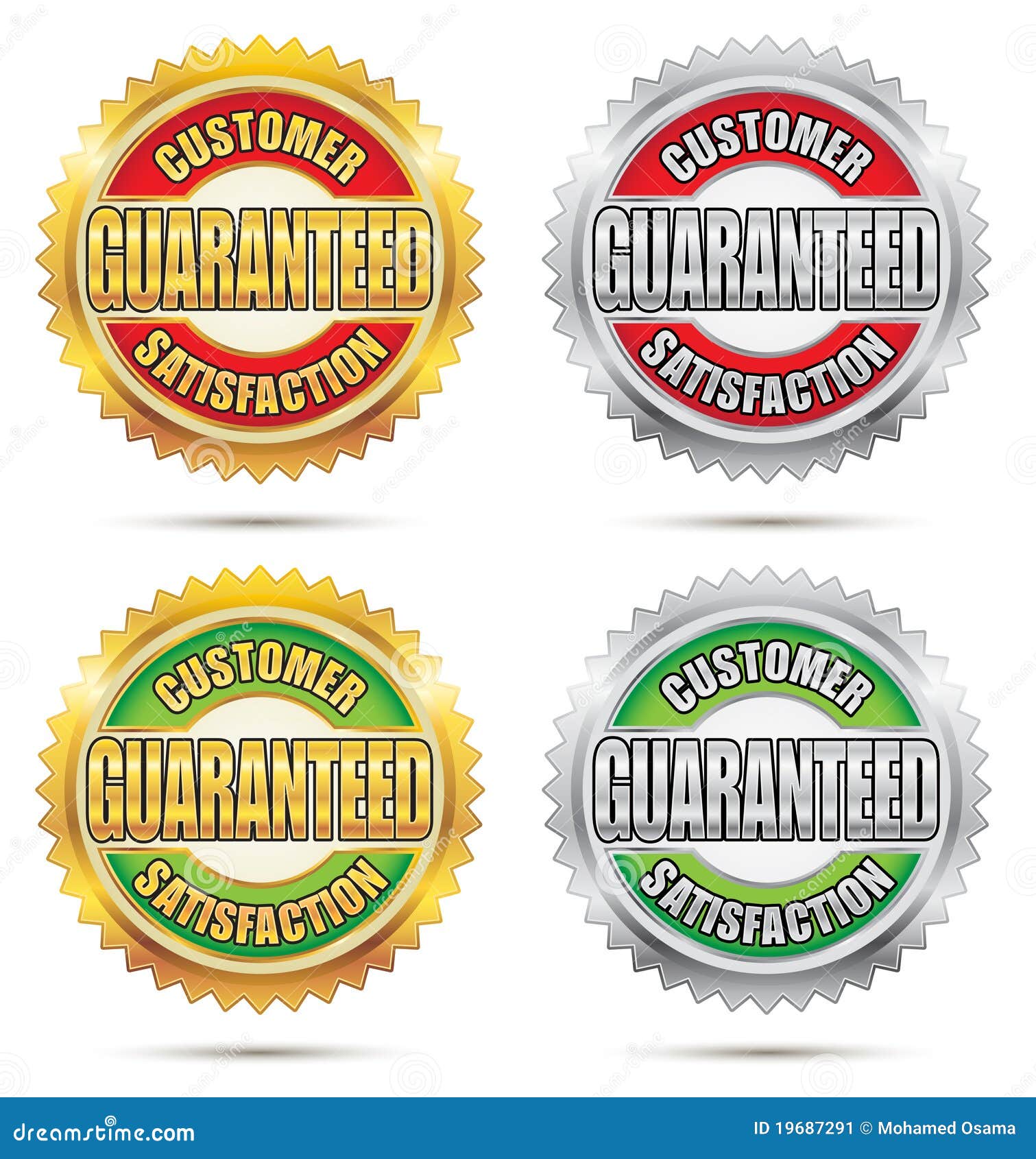 Customer Satisfaction Guaranteed Stock Vector - Illustration of gold ...