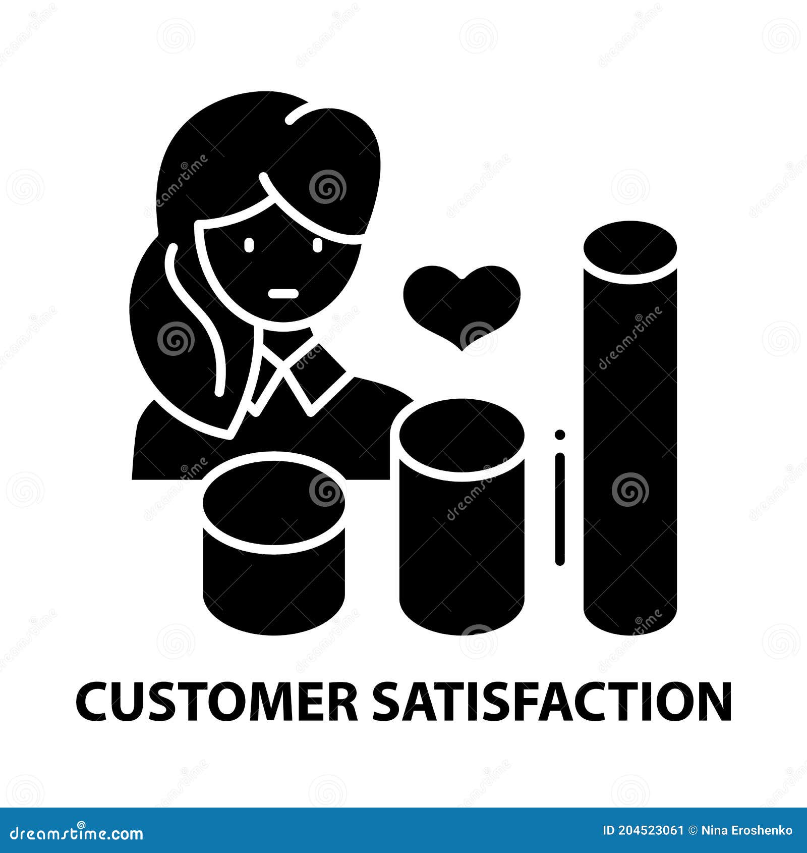 Customer Satisfaction Icon, Black Vector Sign with Editable Strokes ...