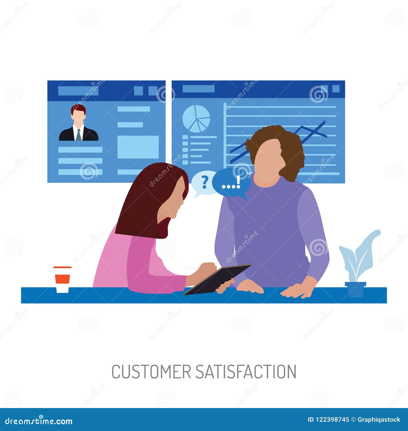 Customer Satisfaction Management Conceptual Design Stock Vector ...