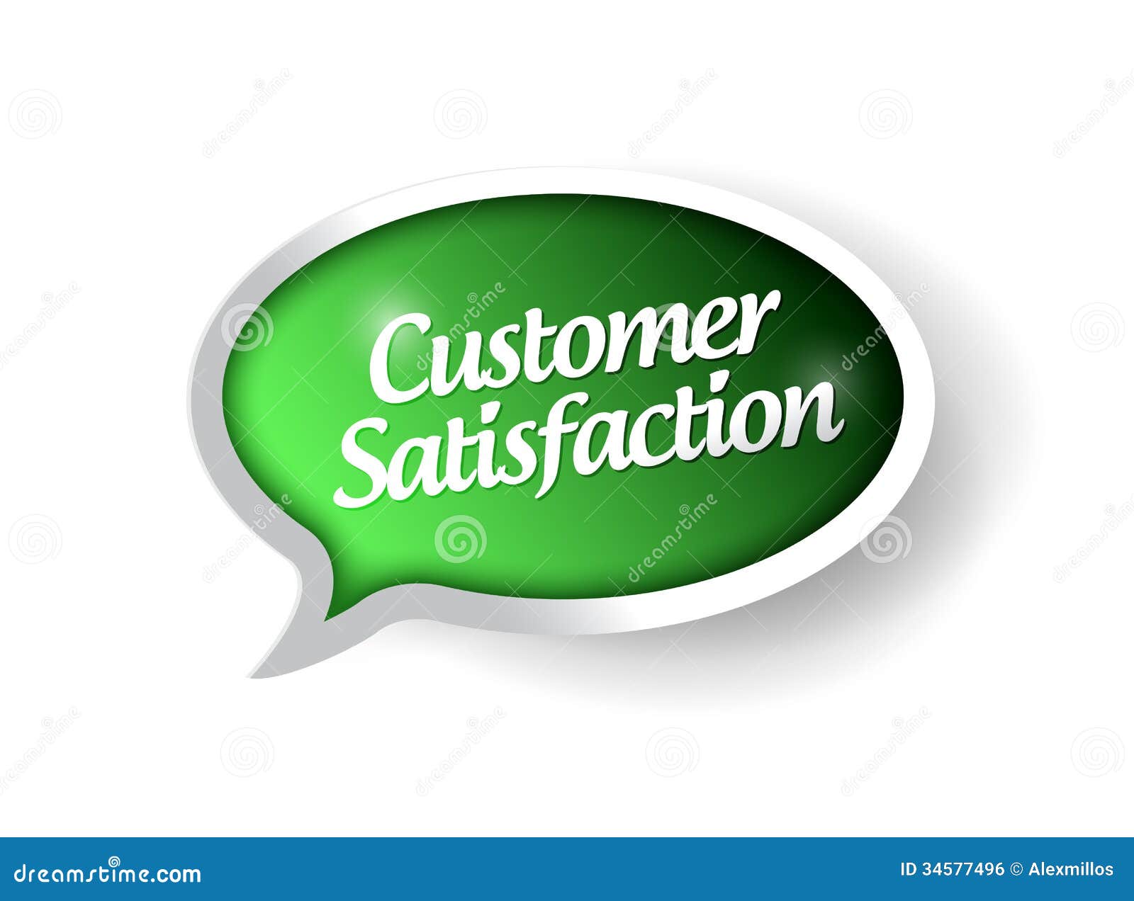 Customer Satisfaction Message on a Speech Bubble Stock Illustration ...