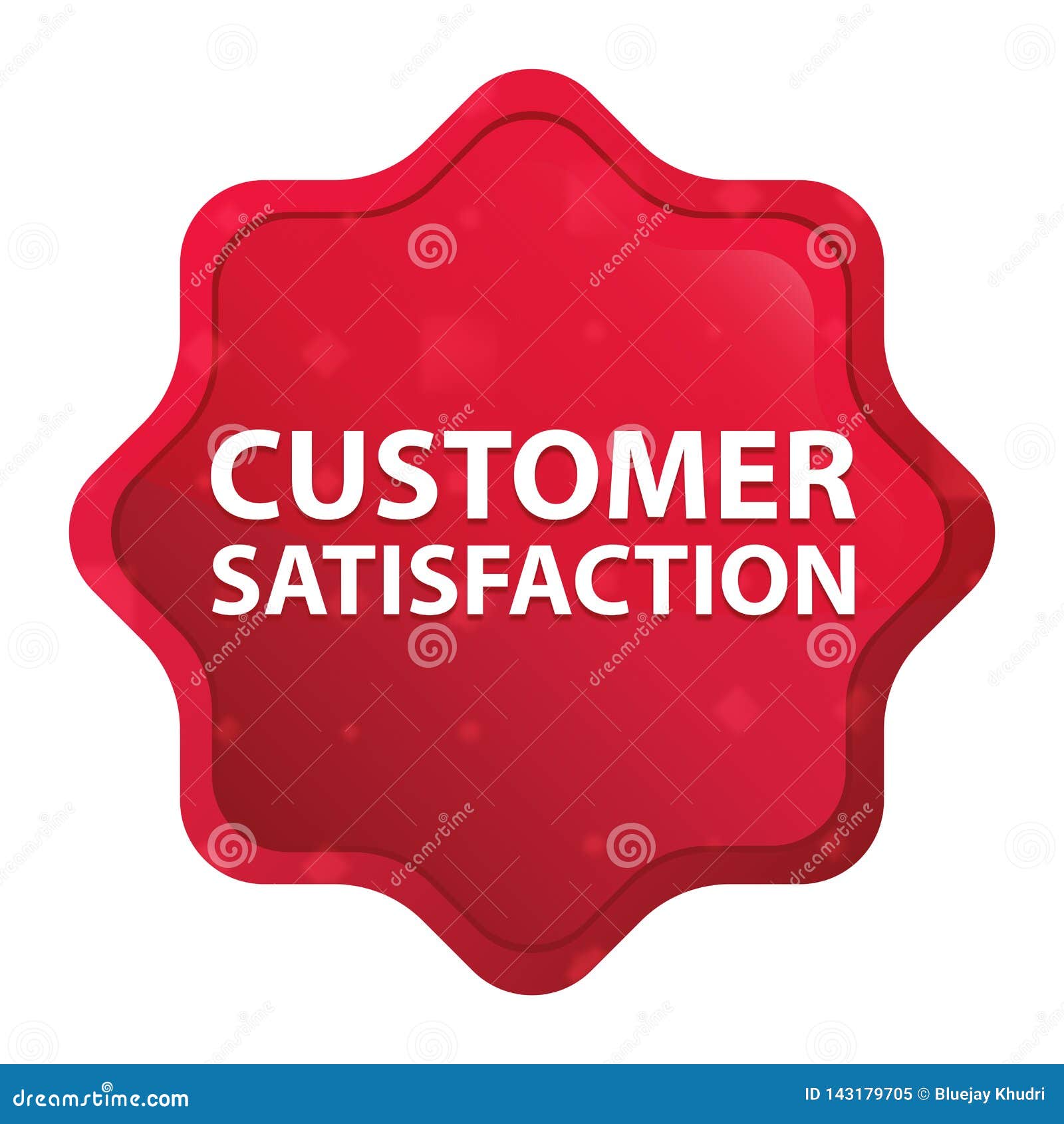 Customer Satisfaction Misty Rose Red Starburst Sticker Button Stock ...