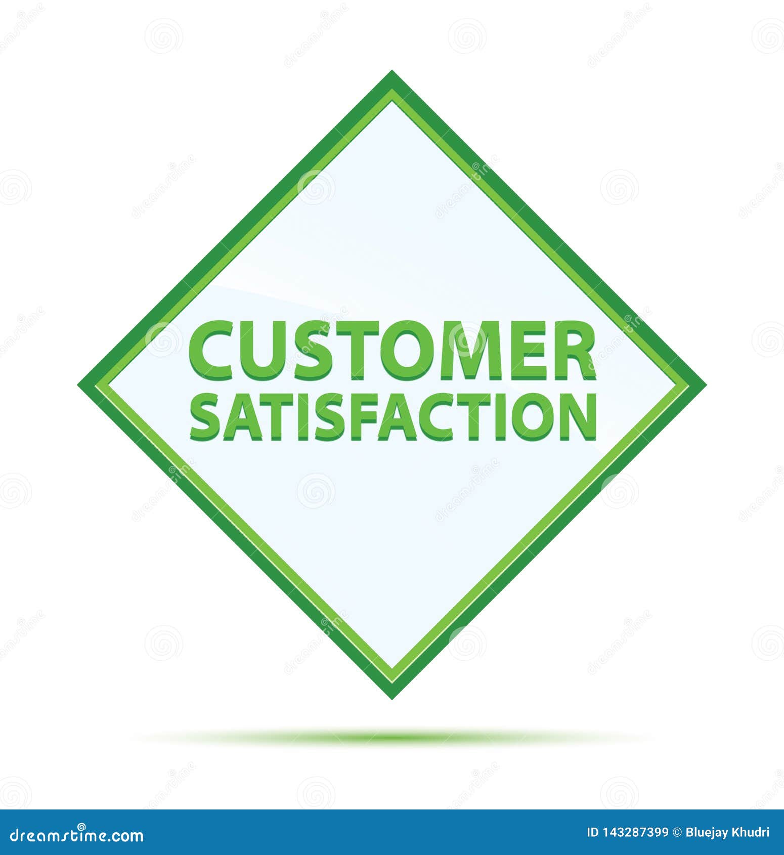 Customer Satisfaction Modern Abstract Green Diamond Button Stock ...