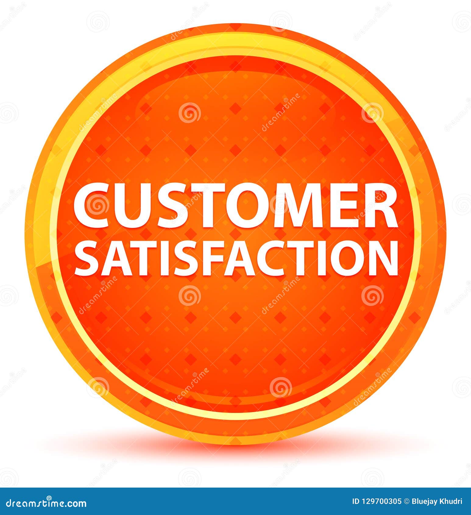 Customer Satisfaction Natural Orange Round Button Stock Illustration ...