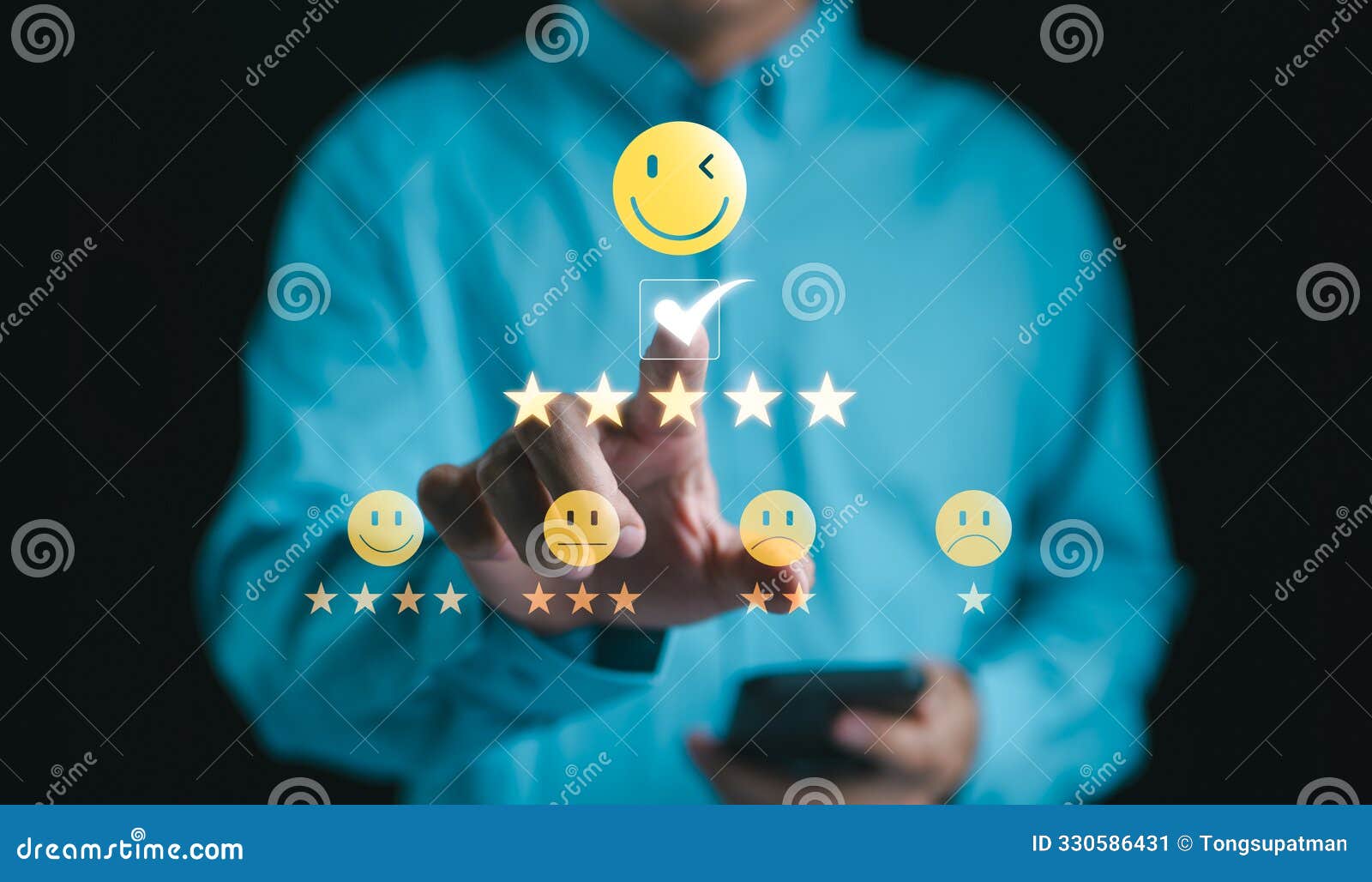 Customer Satisfaction Rating and Feedback Concept. Person Interacting ...