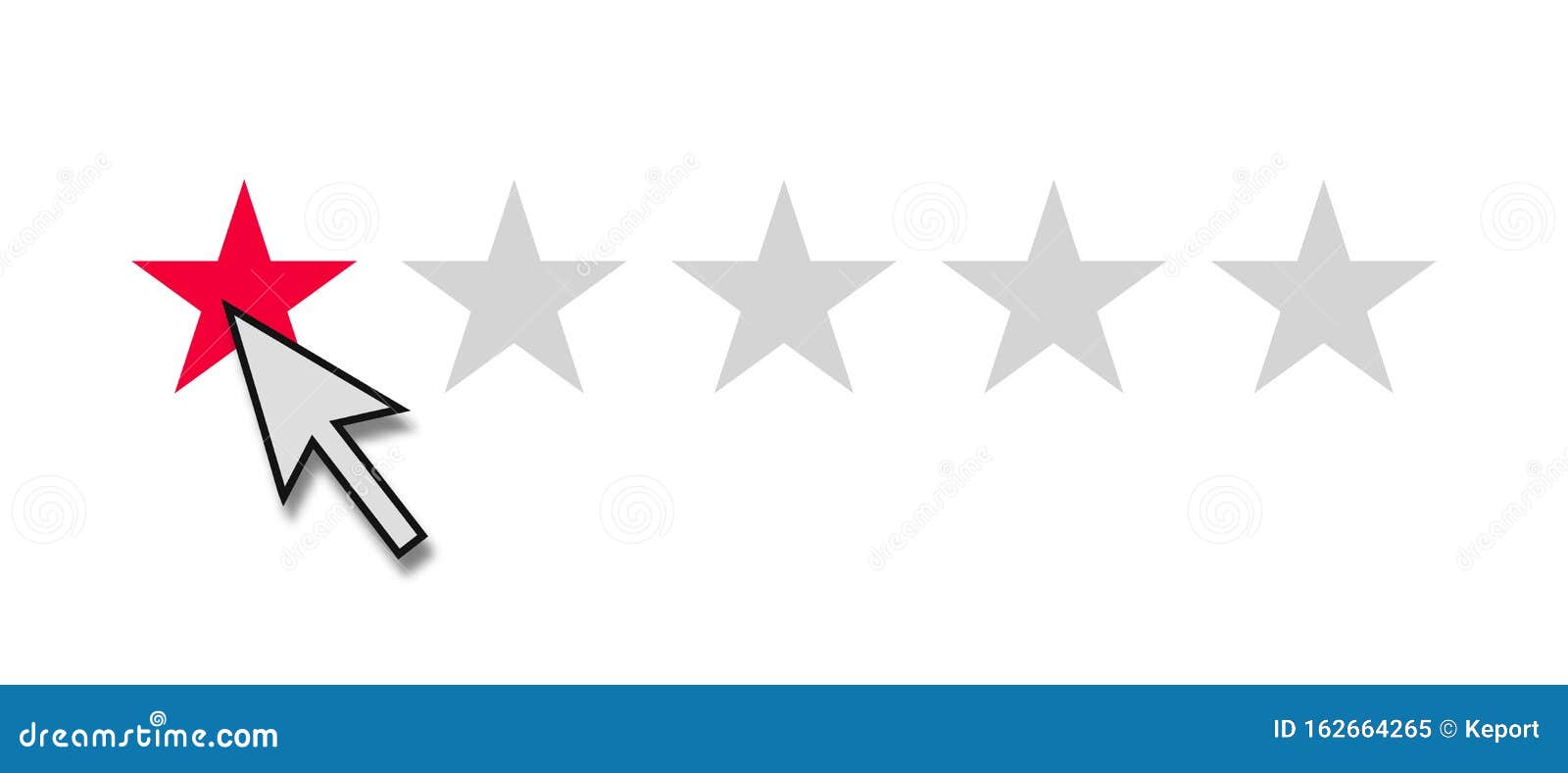Customer Satisfaction - 1 Red Star Rating with Mouse Arrow Stock ...