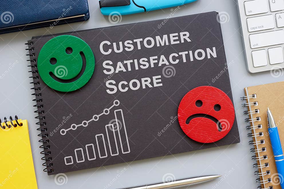 Customer Satisfaction Score with Chart and Emoticons. Stock Image ...