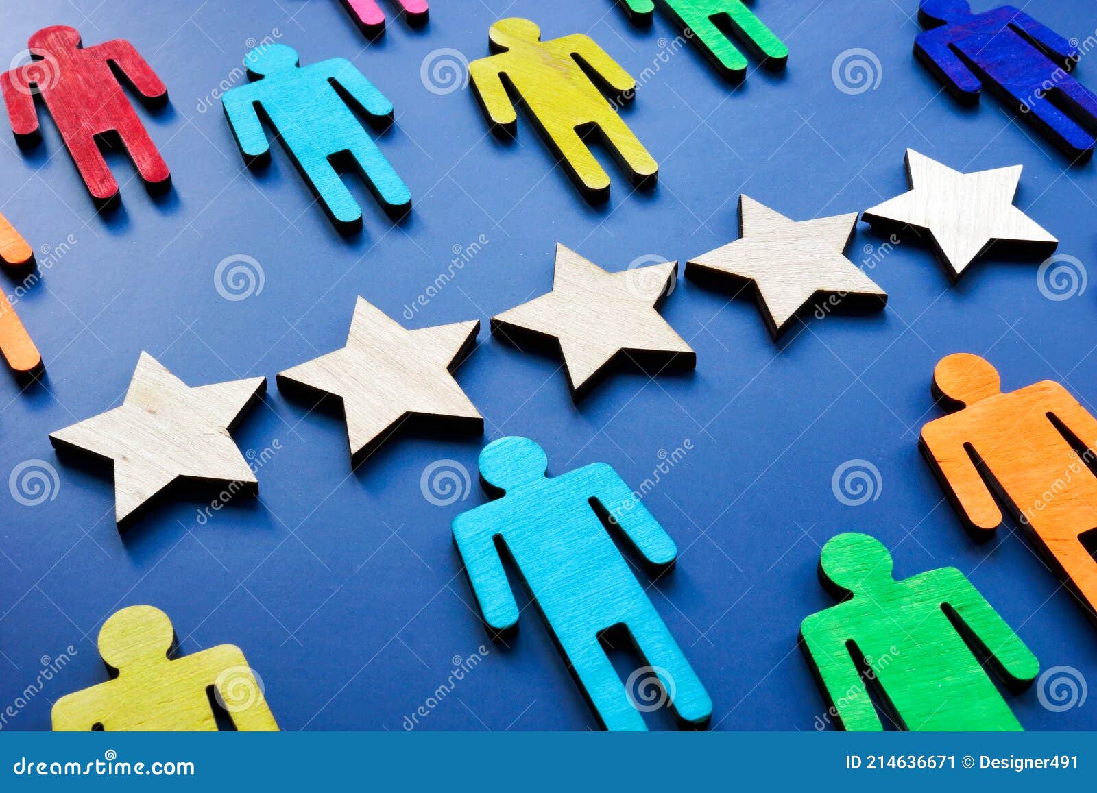 Customer Satisfaction with 5 Stars Concept. Colorful Figures As ...