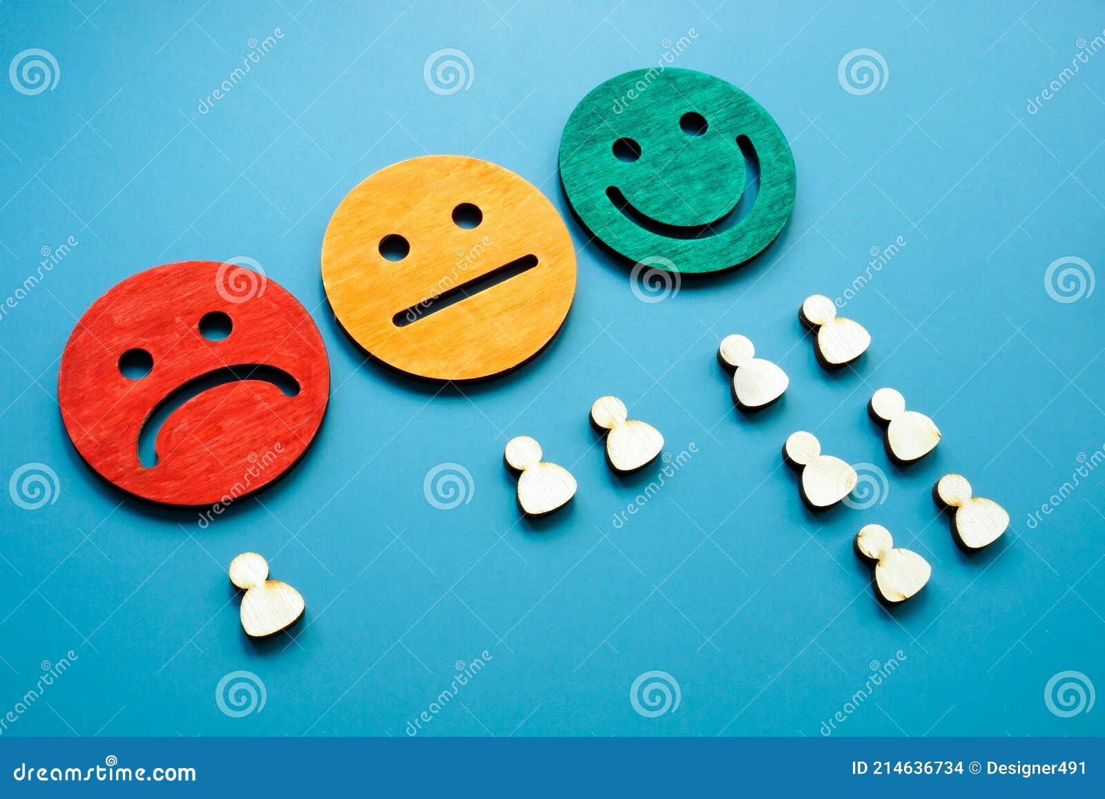 Customer Satisfaction Survey Concept. Smile Faces and Figures. Stock ...