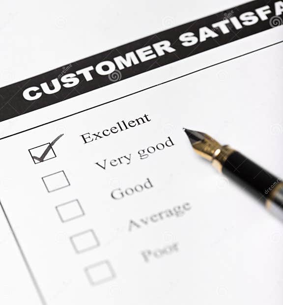 Customer Satisfaction Survey Form - Closeup Stock Image - Image of form ...