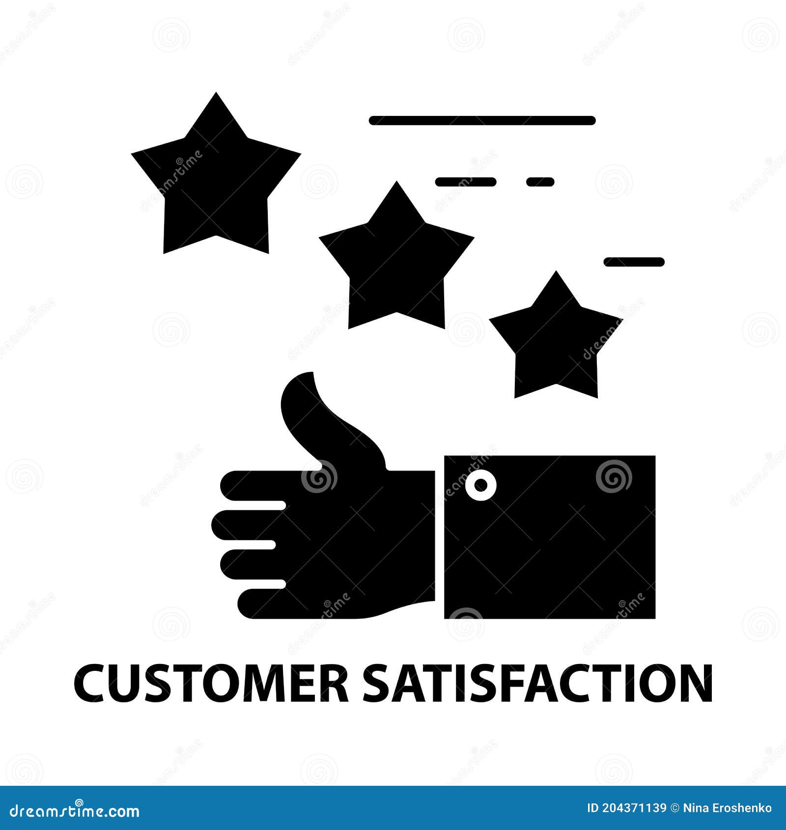 Customer Satisfaction Symbol Icon, Black Vector Sign with Editable ...