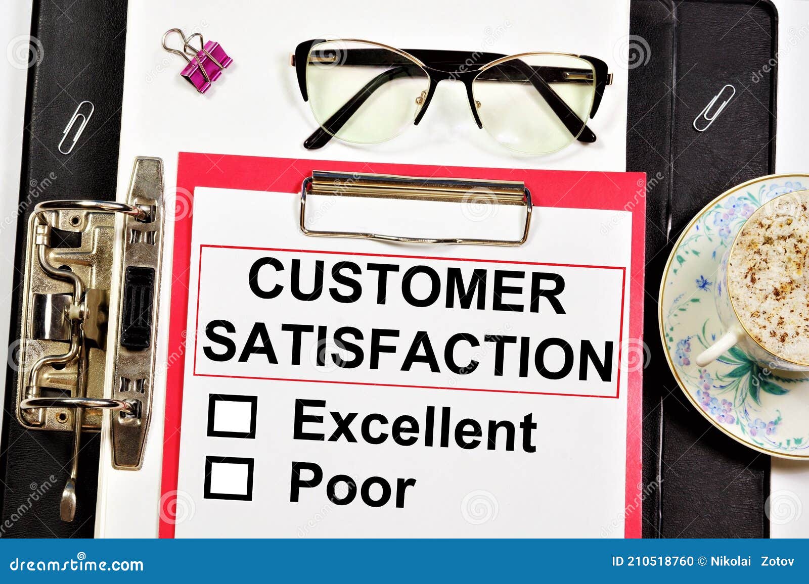 Customer Satisfaction. a Text Label in the Research Notebook Stock ...