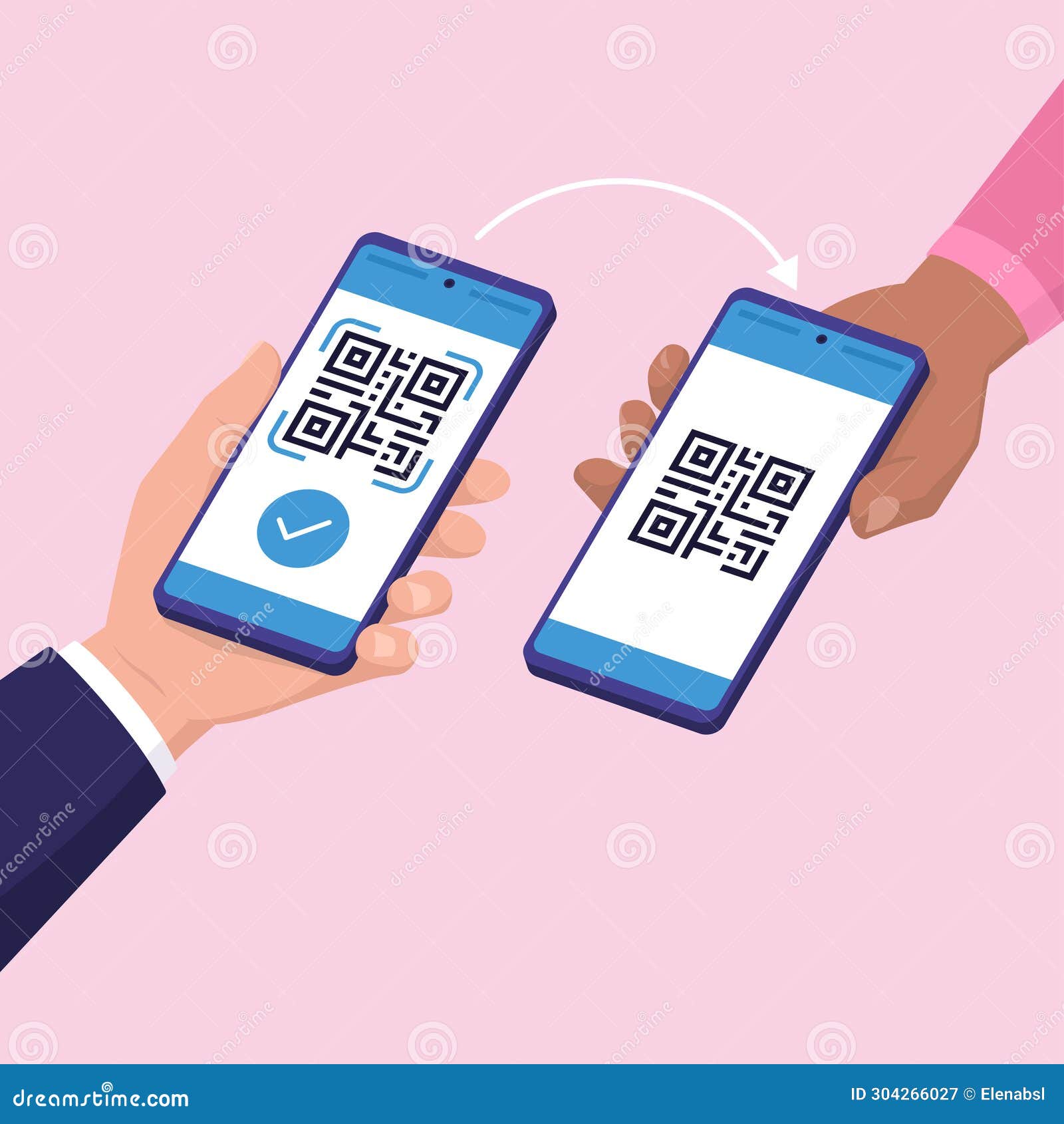 Customer Scanning a QR Code Stock Vector - Illustration of seller ...