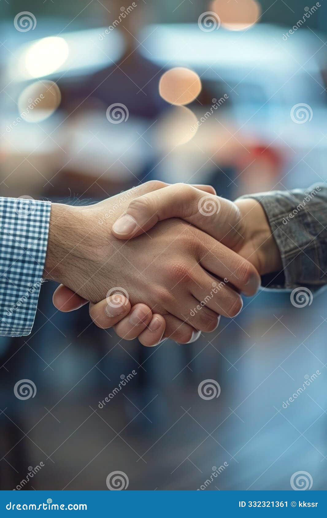 Customer Seals Deal with Insurance Agents, Shaking Hands in Front of ...