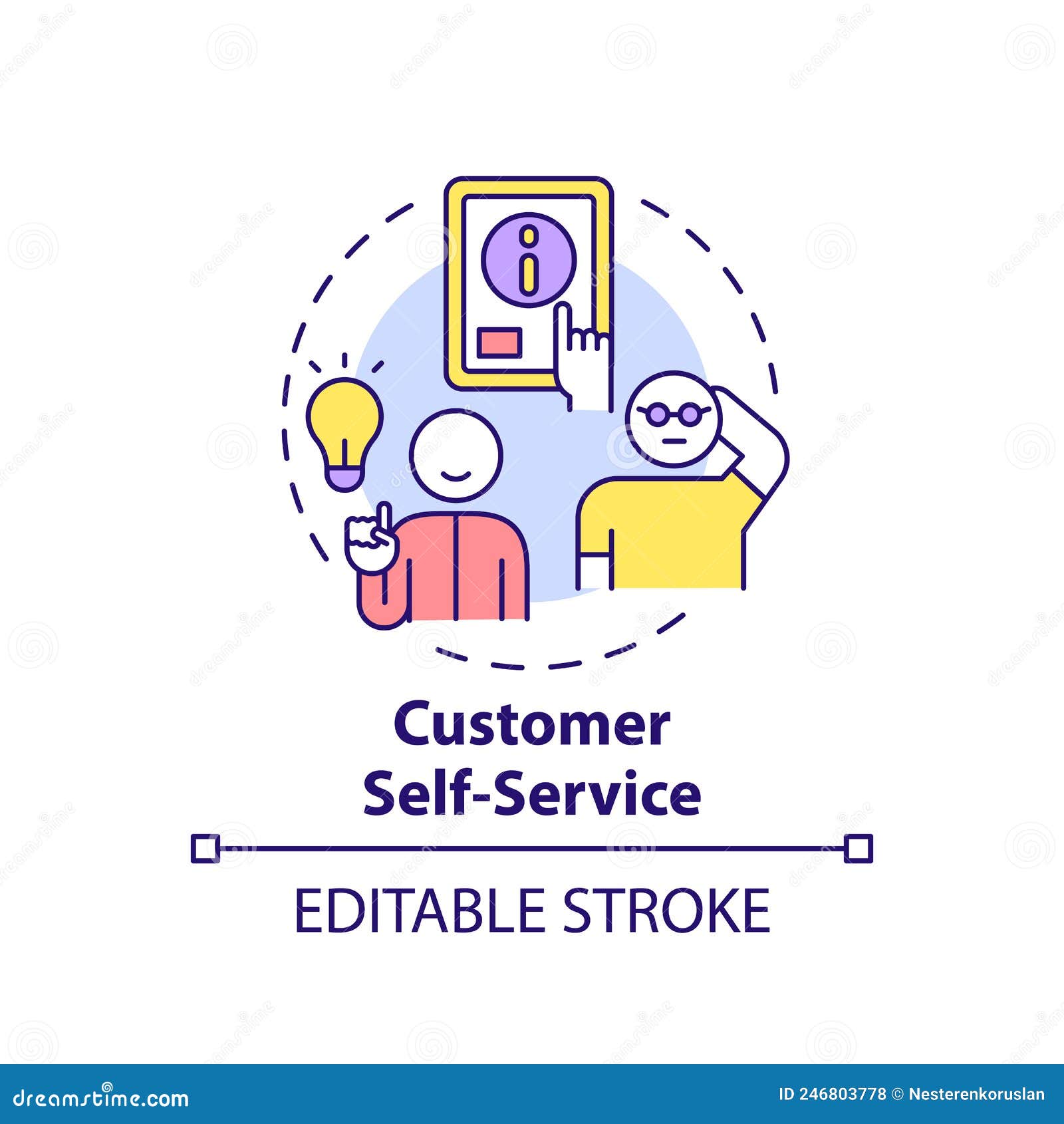 Customer Self Service Concept Icon Stock Vector - Illustration of ...