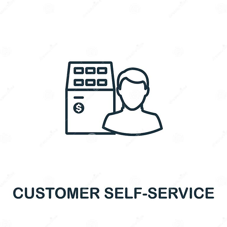 Customer Self-Service Outline Icon. Thin Line Concept Element from ...