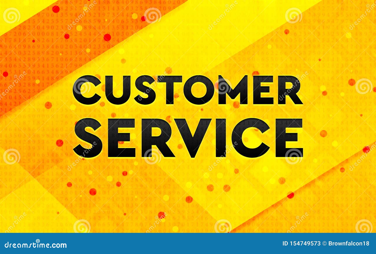 Customer Service Abstract Digital Banner Yellow Background Stock ...