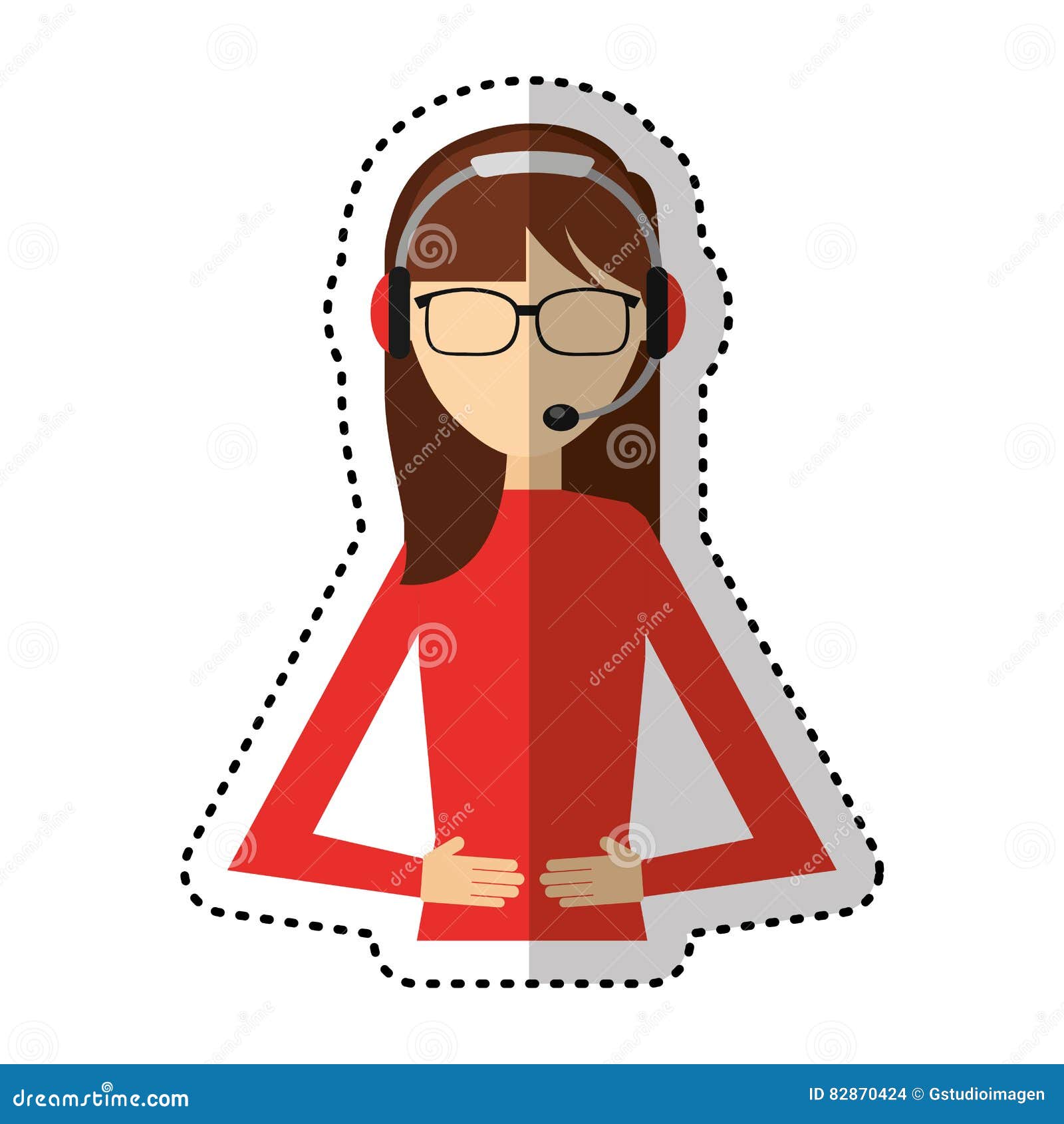 Customer Service Agent Avatar Stock Illustration - Illustration of ...
