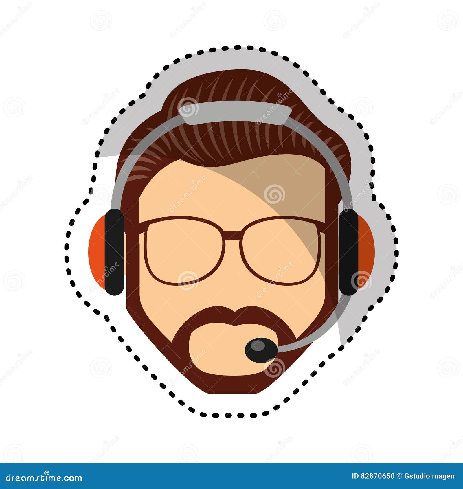 Customer Service Agent Avatar Stock Illustration - Illustration of sign ...