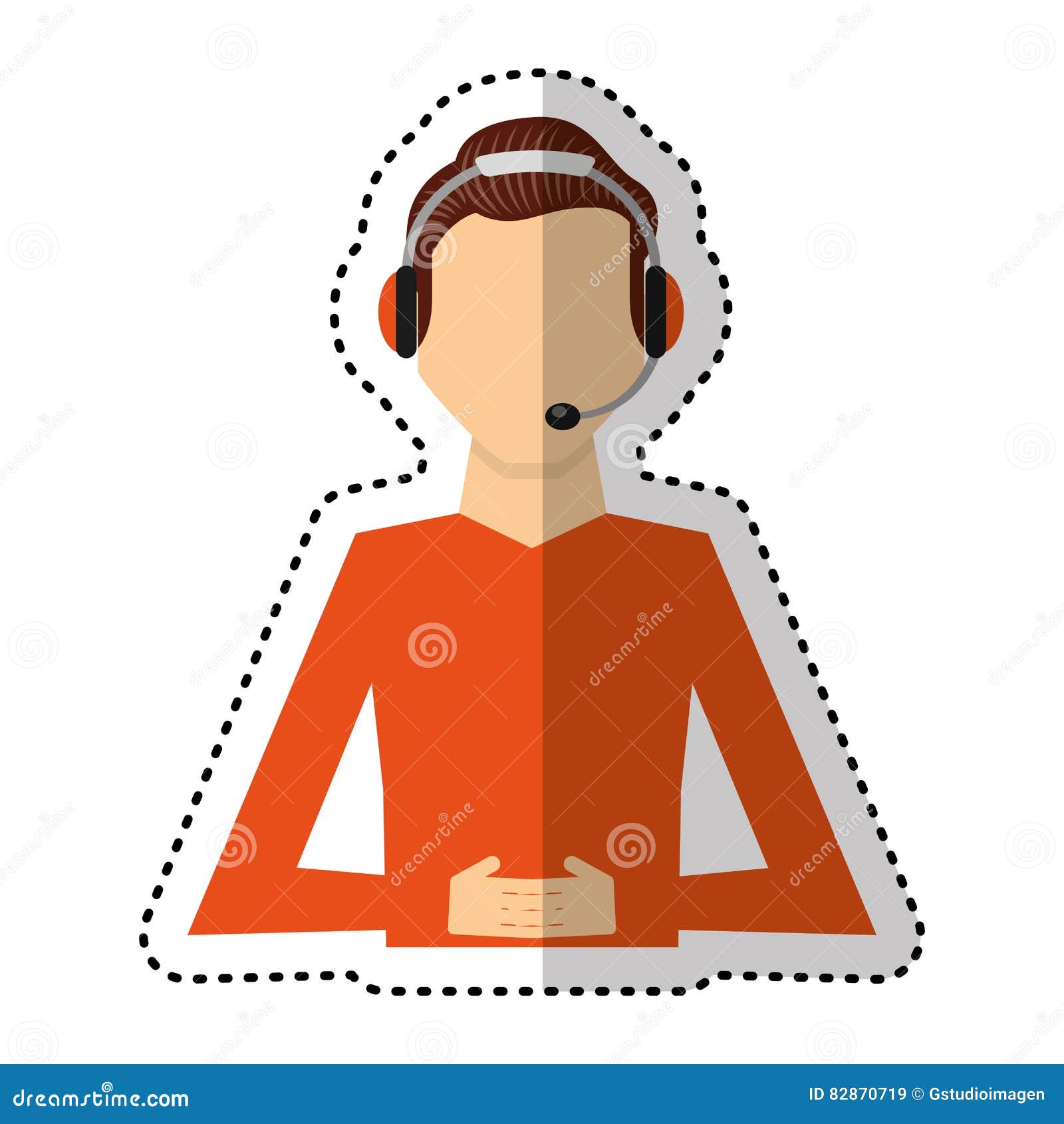 Customer Service Agent Avatar Stock Illustration - Illustration of ...