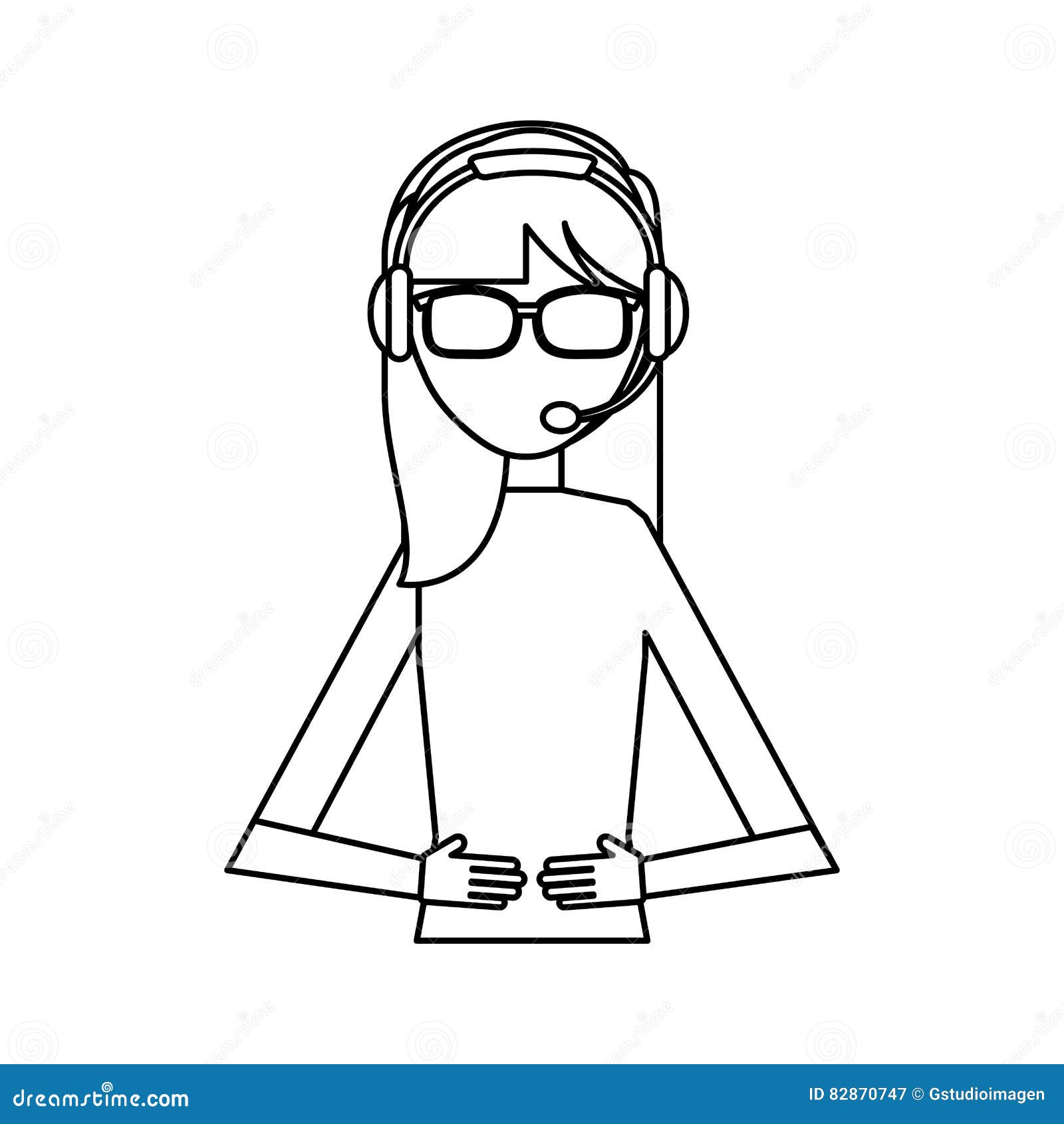 Customer Service Agent Avatar Stock Illustration - Illustration of ...