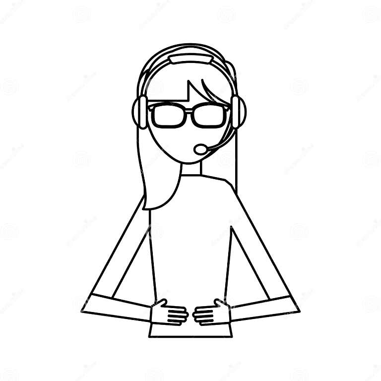 Customer Service Agent Avatar Stock Illustration - Illustration of ...