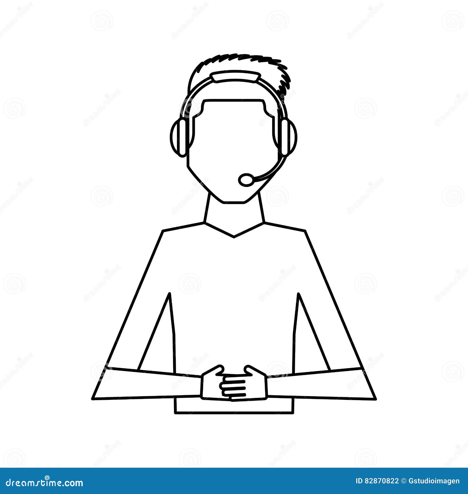Customer Service Agent Avatar Stock Illustration - Illustration of work ...