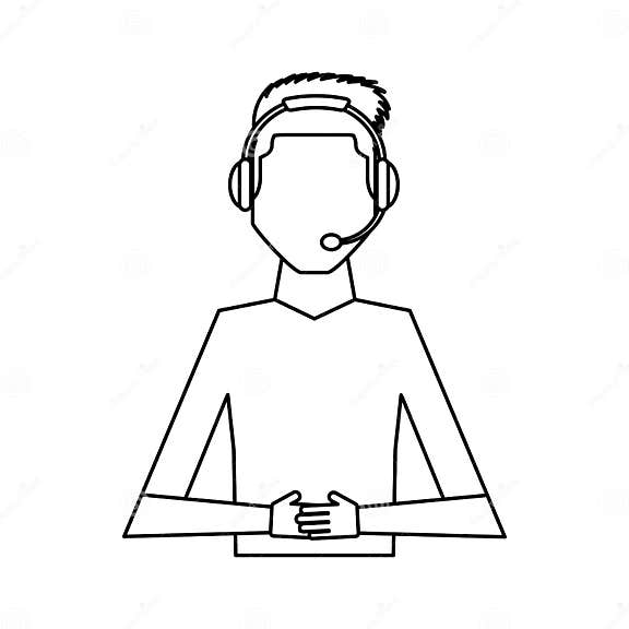 Customer Service Agent Avatar Stock Illustration - Illustration of work ...