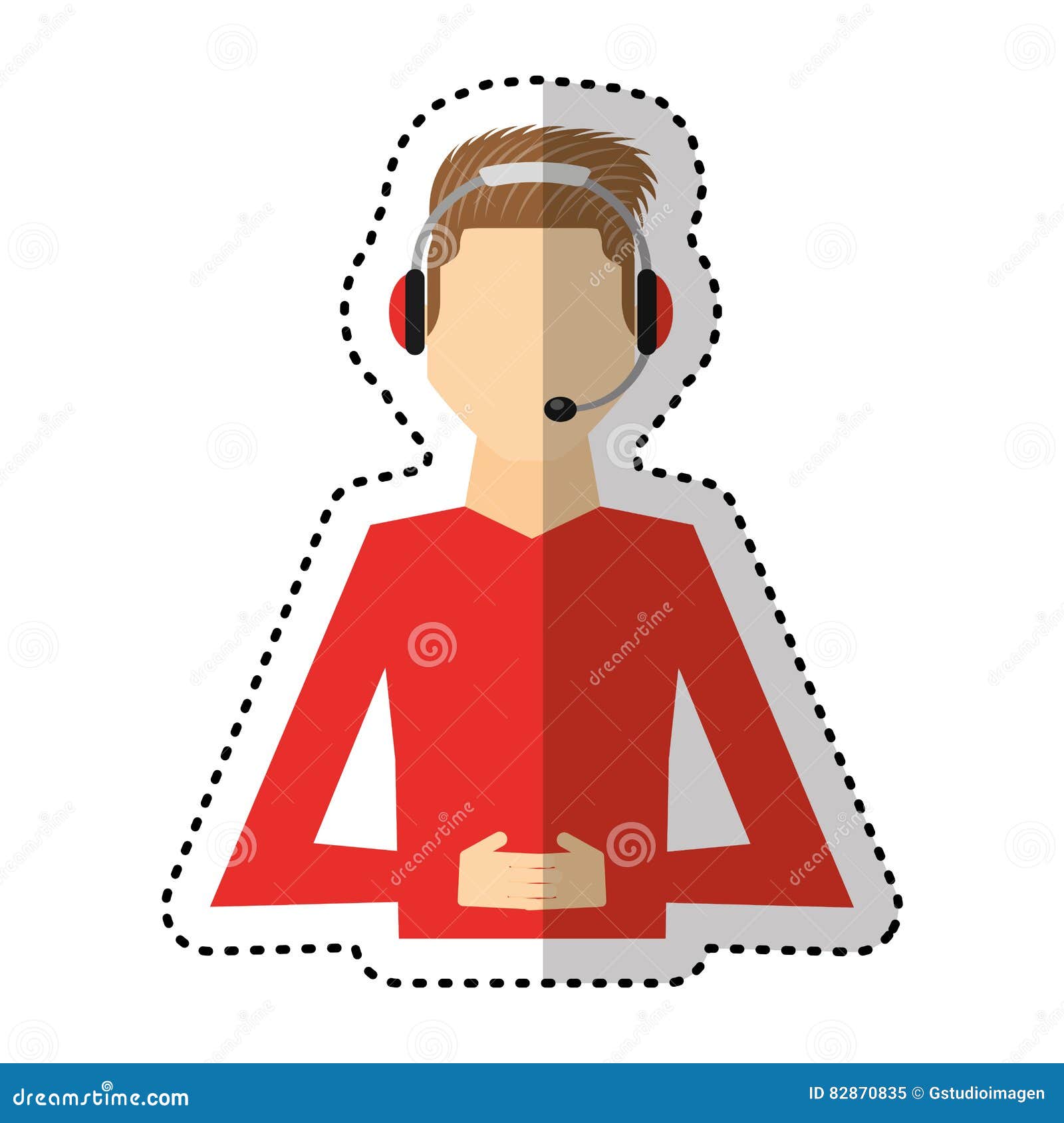 Customer Service Agent Avatar Stock Illustration - Illustration of sign ...
